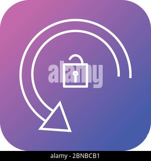 Beautiful Rotation Unlocked Line Vector Icon Stock Vector Image & Art ...