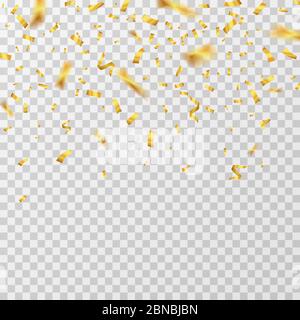 Golden confetti background, Flying ribbons confetti. Festive holiday ...