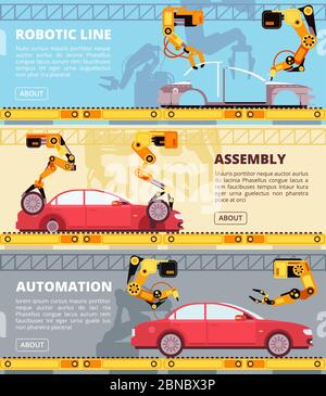 Production machinery. Assembly line poster - Vector illustration Stock ...