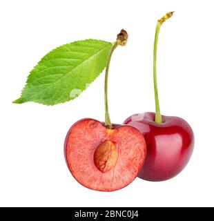 Cherries (merries) isolated on white background Stock Photo - Alamy