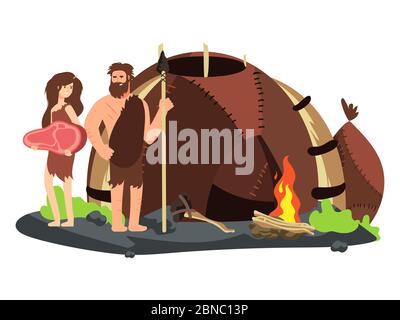 Hand Drawn Cartoon Stone age baby. Vector Stock Vector Image & Art - Alamy