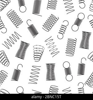 Metal springs. Spiral lines, coil shapes isolated vector symbols ...