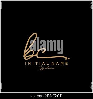 Initial Letter BC Logo - Handwritten Signature Logo - Simple Vector ...