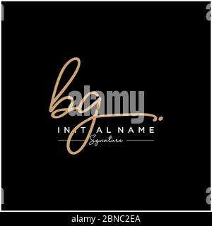 BG Initial letter handwriting and signature logo. A concept handwriting ...