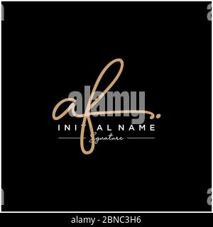 A, F, AF Initial letter handwritten and signature vector image logo ...
