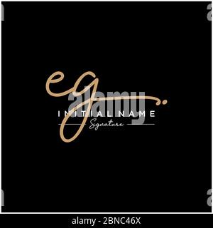 EG Letter Signature Logo Template elegant design logo. Hand drawn ...