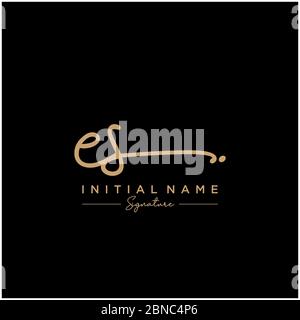 Initial Letter ES Logo - Handwritten Signature Style Logo - Simple ...