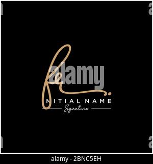 FR Initial letter handwriting and signature logo. A concept handwriting ...