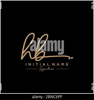 HB Letter Signature Logo Template elegant design logo. Hand drawn ...