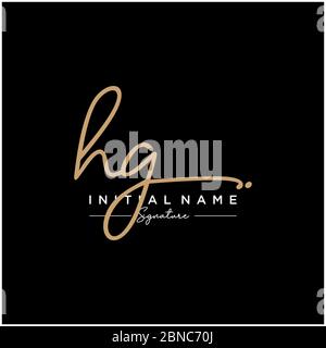 Initial Letter HG Logo - Handwritten Signature Logo - Minimal Vector ...