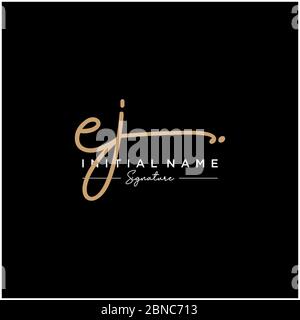 EJ Letter Signature Logo Template elegant design logo. Hand drawn ...