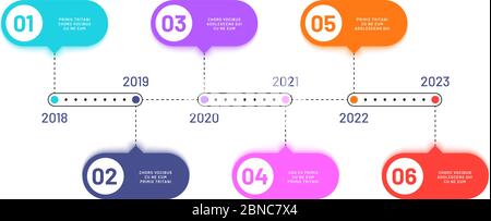 Horizontal timeline infographics template, workflow or process diagram ...