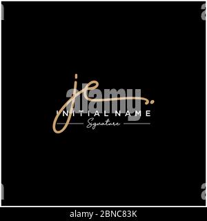 Initial Letter JE Logo - Handwritten Signature Logo - Simple Vector ...