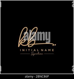 K B KB Initial letter handwriting and signature logo. A concept ...