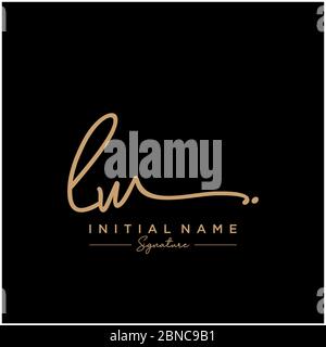 Initial Letter LW Logo - Handwritten Signature Style Logo - Simple ...