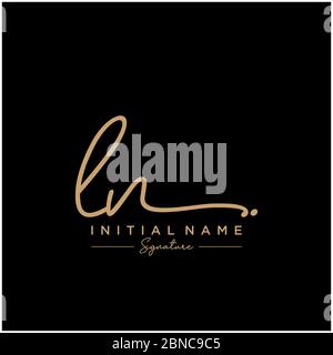 L N LN Initial letter handwriting and signature logo. A concept handwriting initial logo with ...