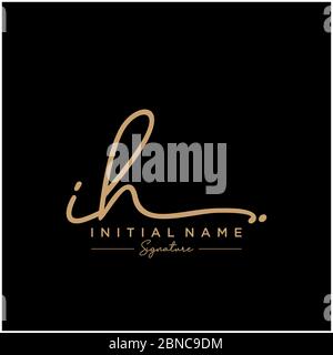 I H IH Initial letter handwriting and signature logo. A concept ...