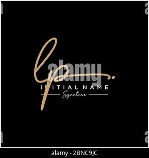 LP Initial letter handwriting and signature logo. A concept handwriting ...