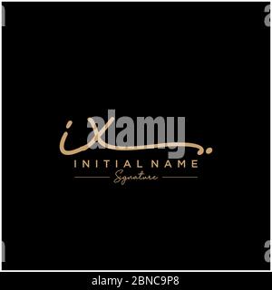 IX signature logo template vector. Hand drawn Calligraphy lettering ...
