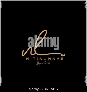 NL Initial letter handwriting and signature logo. A concept handwriting ...