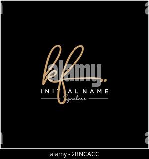 KF Initial letter handwriting and signature logo. A concept handwriting ...