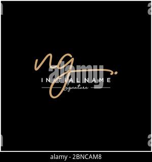 NG Initial letter handwriting and signature logo. A concept handwriting ...