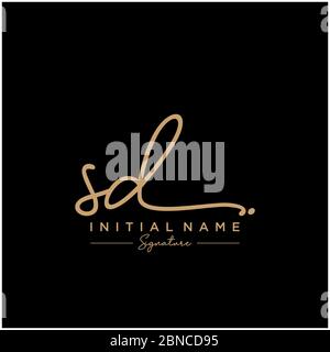 SD Initial letter handwriting and signature logo. A concept handwriting ...