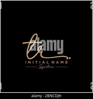 TR Initial letter handwriting and signature logo. A concept handwriting ...