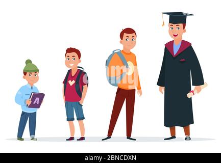 different ages student elementary school boy secondary schoolboy ...