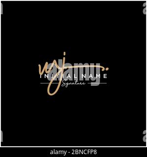 Initial Letter WJ Logo - Handwritten Signature Style Logo - Simple ...
