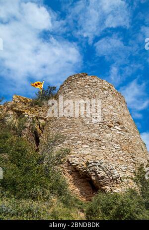 CASTLE RUINS OLD TOWN BEGUR COSTA BRAVA CATALONIA SPAIN Stock Photo - Alamy