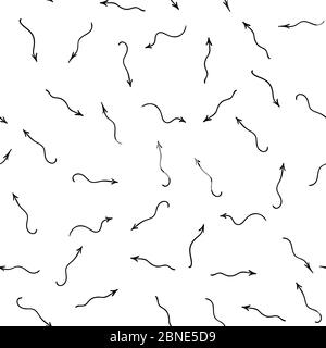 Curved arrow hand drawn vector illustration. Navigation sign, up curve ...