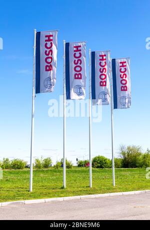 Samara, Russia - May 14, 2020: Signboard of Robert Bosch Samara LLC ...
