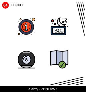 Sleep time icons set in a flat style. Collection nap night bedtime ...