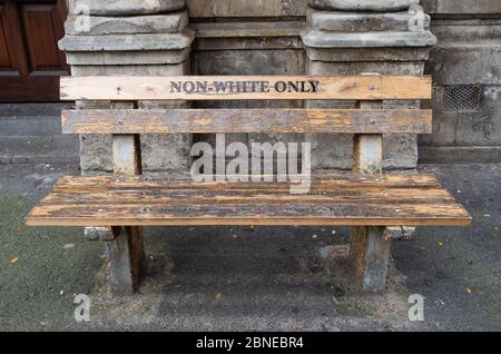 Whites Only Apartheid-era bench in Cape Town Stock Photo - Alamy