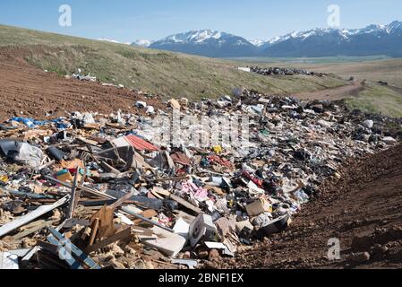 Garbage at the Ant Flat Landfill in Wallowa County, Oregon Stock Photo ...