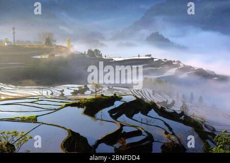 View of the Youyang Terrace in Xiushan Tujia and Miao Autonomous County ...