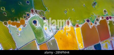 Aerial view of palette-like salt lake of Yuncheng, world-famous inland ...