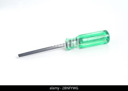 Common screwdriver on white background Stock Photo - Alamy