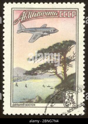 RUSSIA - CIRCA 1955: stamp printed by Russia, shows Arctic Observation ...