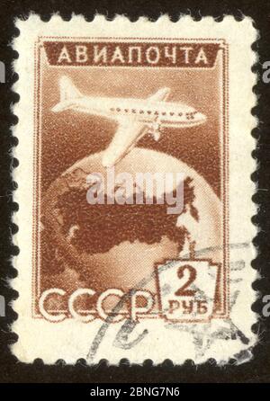 RUSSIA - CIRCA 1955: stamp printed by Russia, shows Poets Pushkin and ...