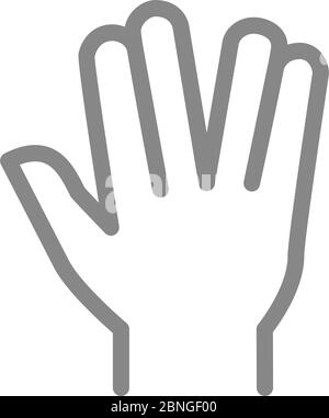 Vulcan greeting and salute gesture. Live long and prosper hand sign ...