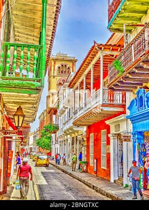 Cartagena, Colombia: Colonial center, HDR Image Stock Photo - Alamy