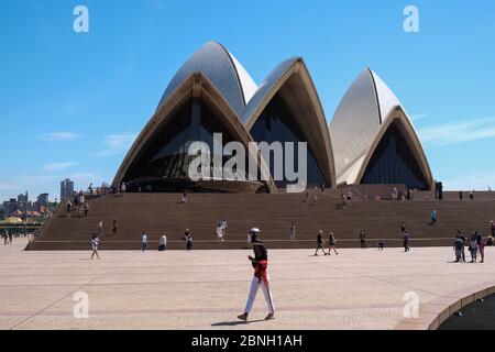 Architectural detail of the 'sails' of Sydney Opera House in Sydney ...