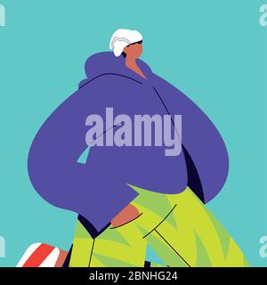 poster with man standing faceless vector illustration design Stock ...