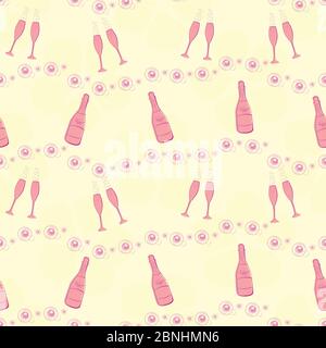 Abstract yellow chains of bubbles on vector pattern. Geometric rounded ...