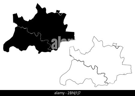 Pimpri-Chinchwad City (Republic of India, Maharashtra State) map vector ...