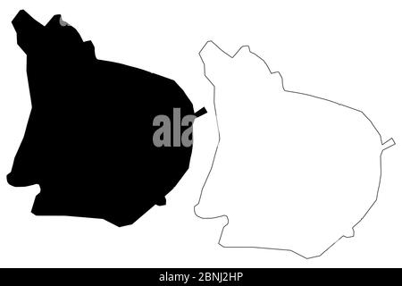 Vadodara district (Gujarat State, Republic of India) map vector ...