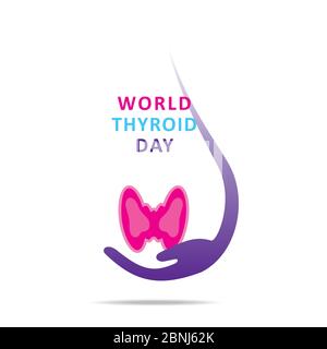 Thyroid disease awareness month banner with thyroid gland and ...