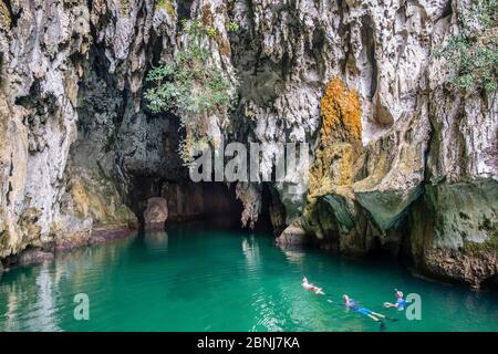 Sea cave and entrance, Raja Ampat Islands (Four Kings), West Papua, New ...